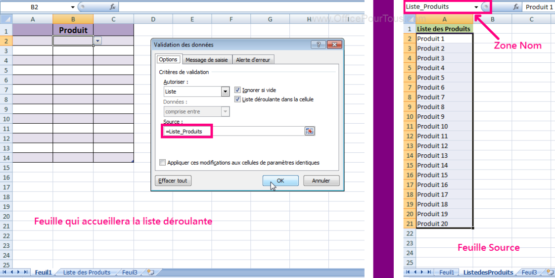 Comment créer un filtre avec une liste déroulante sur Excel ...